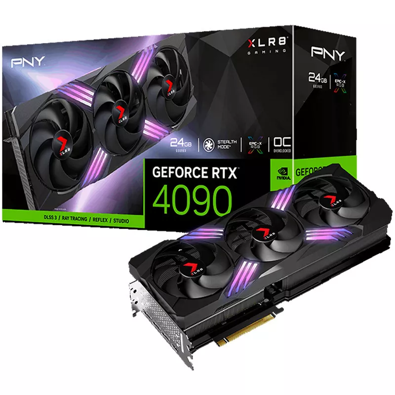 PNY NVIDIA Video Card GeForce RTX 4090 XLR8 Gaming VERTO EPIC-X 24GB GDDR6X 384bit,