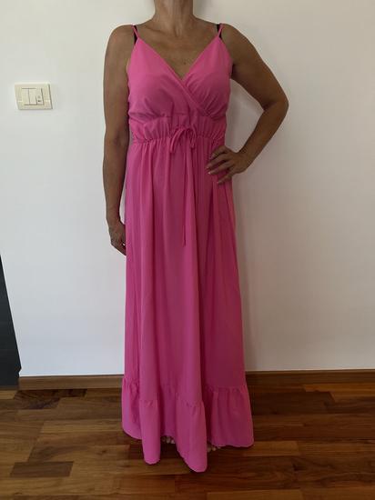 Pink maxi haljina