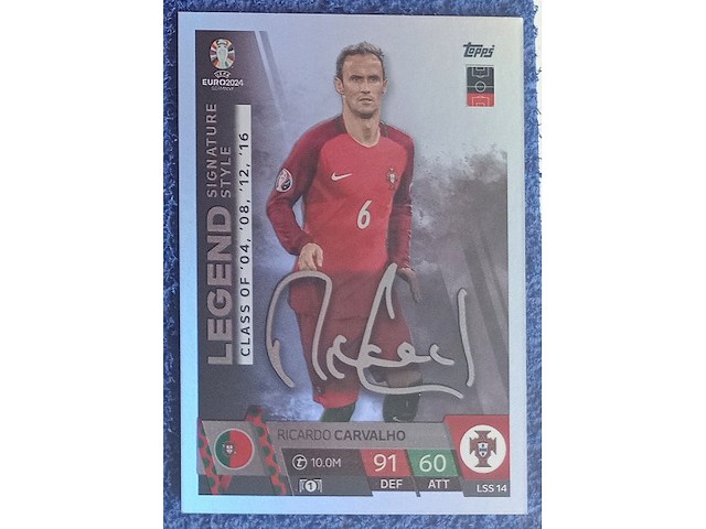 2024 Match Attax UEFA Euro Ricardo Carvalho Legend