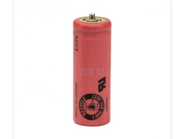 18500 Litijumska Baterija Sanyo 2 Pin 3.7V 1300mAh 2.6A