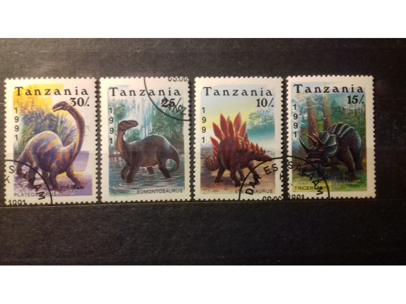 Tanzanija- Dinosaurusi serija 4 kom 1991.