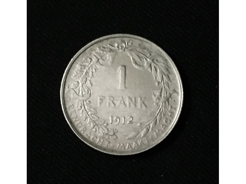 Belgija 1 franak 1912 godine XF-srebro