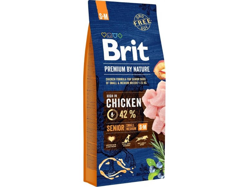 Brit Premimum by Nature Dog Adult Senior Small&Medium Chicken 15kg