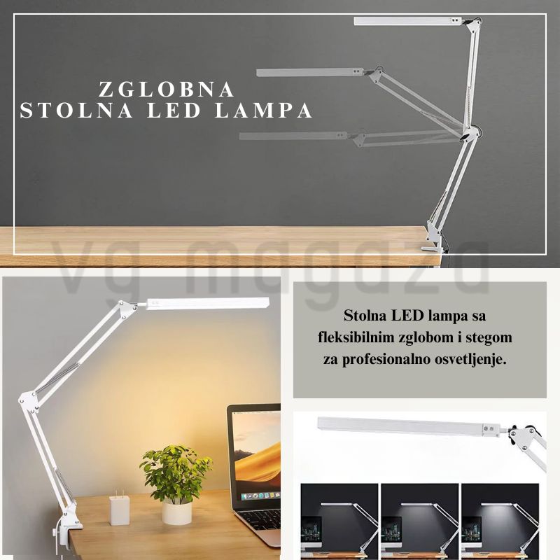 Zglobna LED Stona Lampa Sa Stegom Za PRO Osvetljenje