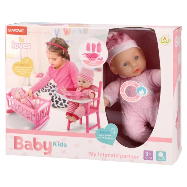 Boneca, lutka set, beba sa krevecom, 30cm, 472, Baby little loves