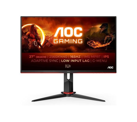 AOC - Monitor AOC Q27G2S/EU 27"/IPS/2560x1440/165Hz/4ms MPRT/HDMIx2,DP/Gsync/Pivot,visina/VESA/crna