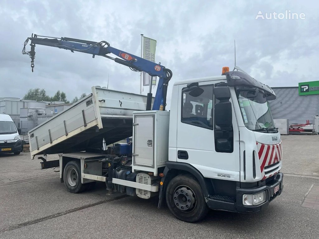 IVECO EuroCargo 190 ML 90E18 * 3 way tipper with PM crane * EURO 5 kiper