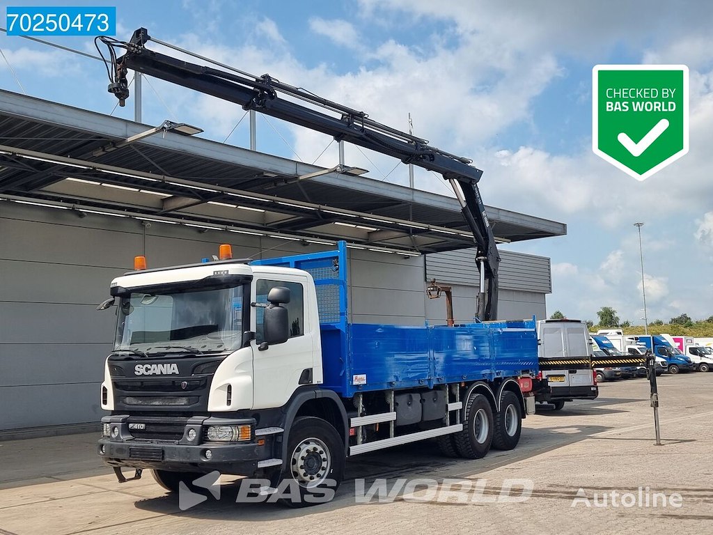 Scania P410 6X4 Hiab X-HIDUO 188 B-3 Retarder Big-Axle Steelsuspension kamion s ravnom platformom