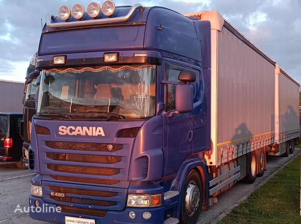 Scania R480 kamion sa klizna zavesa cerada + prikolica sa kliznom ceradom