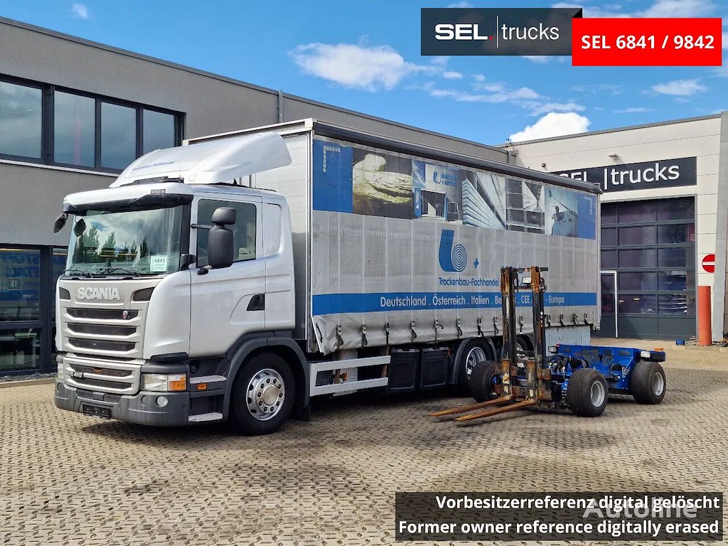 Scania G410 LB6X2*4MNB Retarder / mit Mitnahmestapler / Lenkachse / Lif kamion sa klizna zavesa cerada