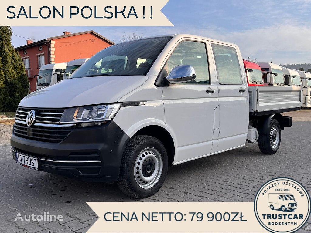 Volkswagen TRANSPORTER T6 DOKA / SALON POLSKA / BEZWYPADKOWY kamion s ravnom platformom < 3.5t