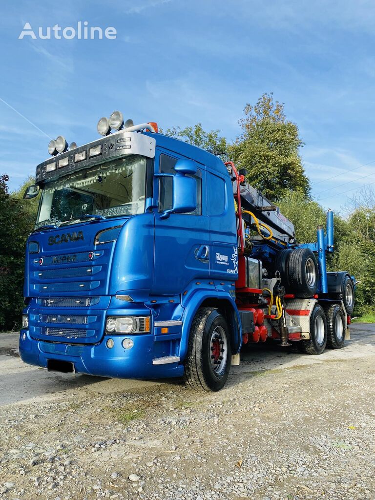 Scania R500 kamion za prevoz drva + šumarska prikolica