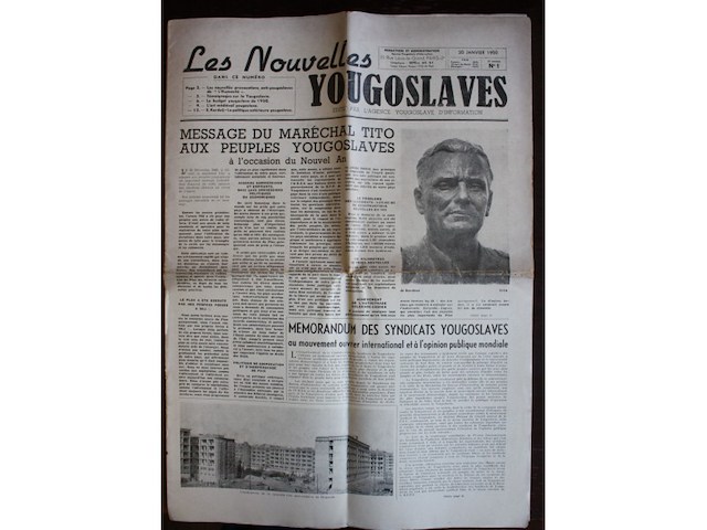 LES NOUVELLES YOUGOSLAVES 20 janvier 1950