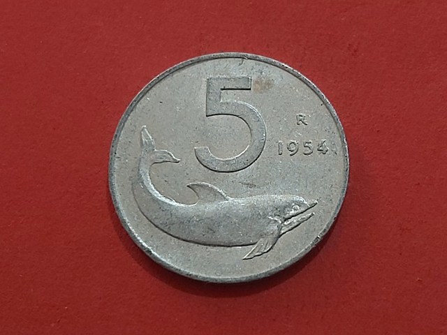 Italija  - 5 lira 1954 god