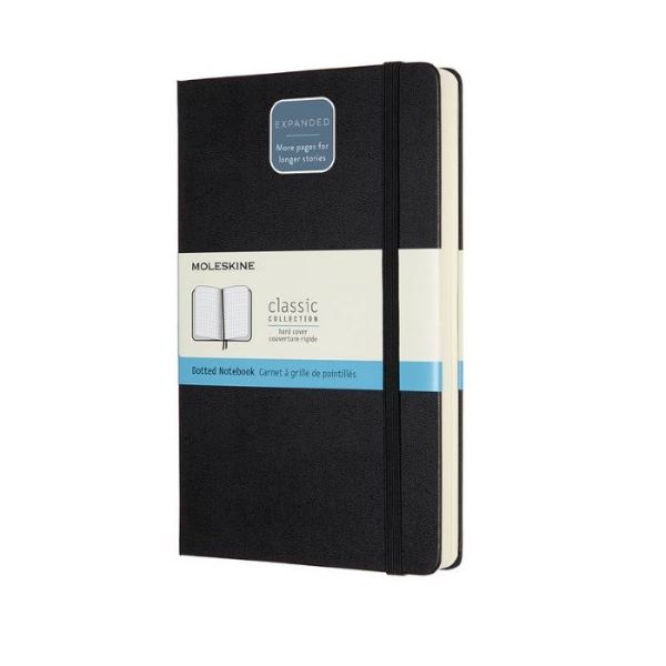 Moleskine ML NOTEBOOK EXPANDED LG DOT BLK HARD