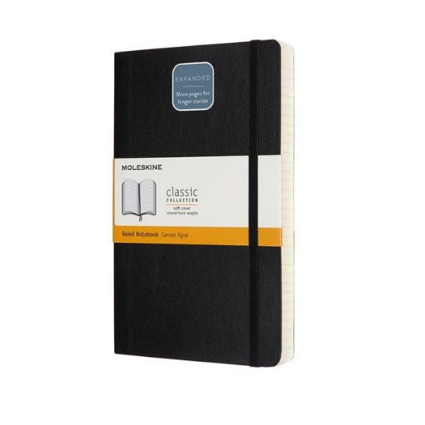 Moleskine ML NOTEBOOK EXPANDED LG RUL BLK SOFT