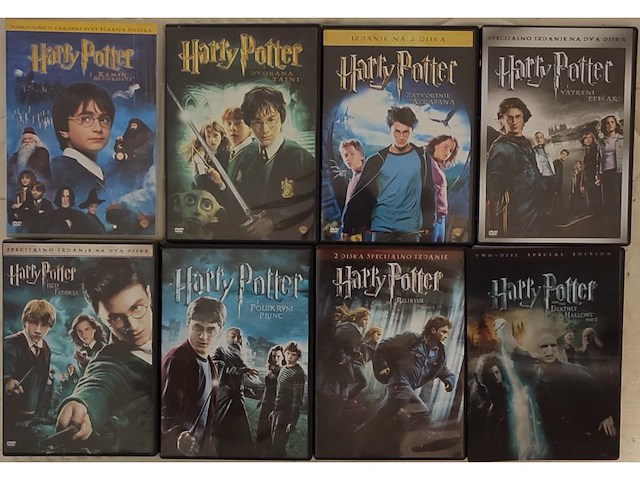 HARRY POTTER KOMPLETAN DVD SERIJAL ORIGINAL 14 DISKOVA