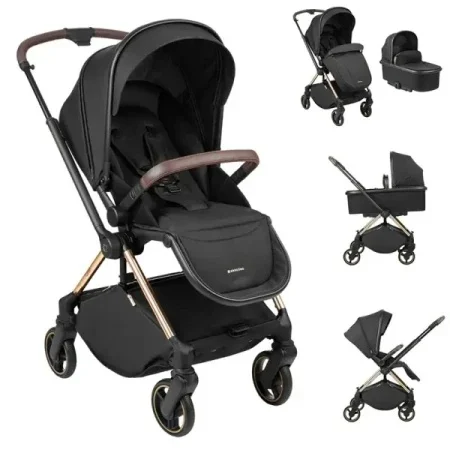 Kikka Boo Kolica Lanah 3in1 set sa autosedištem I-Prime I-size i tvrdom korpom Black ( KKB21147 SET )