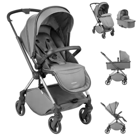 Kikka Boo Kolica Lanah 3in1 set sa autosedištem I-Prime I-size i tvrdom korpom Grey ( KKB21149 SET )