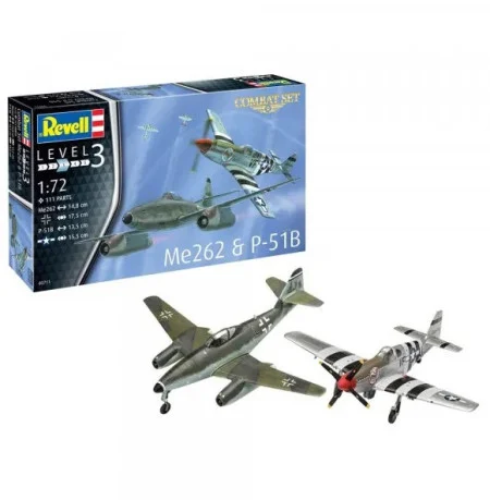 Revel maketa combat set messerschmitt me262 & p-51b mustang ( RV03711/5006 )