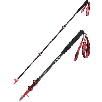 KODENOR 3-SECTION ADJUSTABLE TREKKING POLE / WALKING POLE - 63-135CM - RED