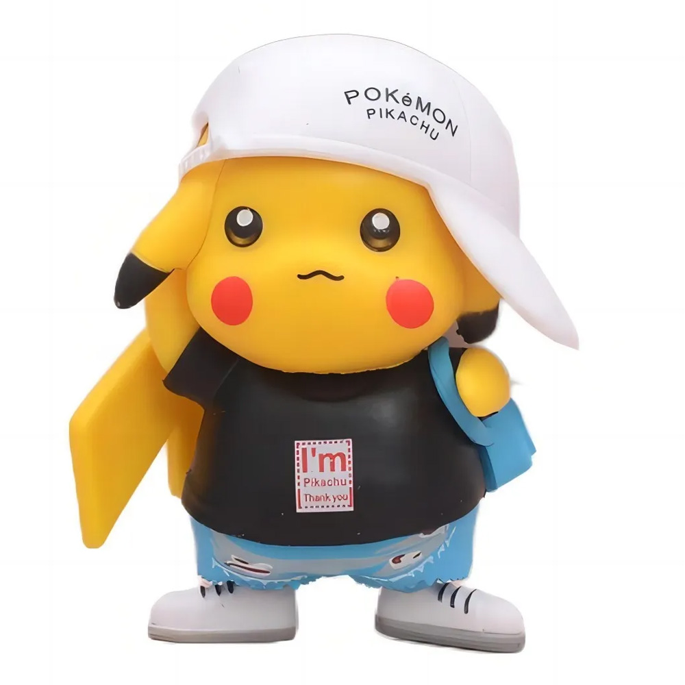 Pokemon - Pikachu Wearing A Hat Black Shirt (8cm)