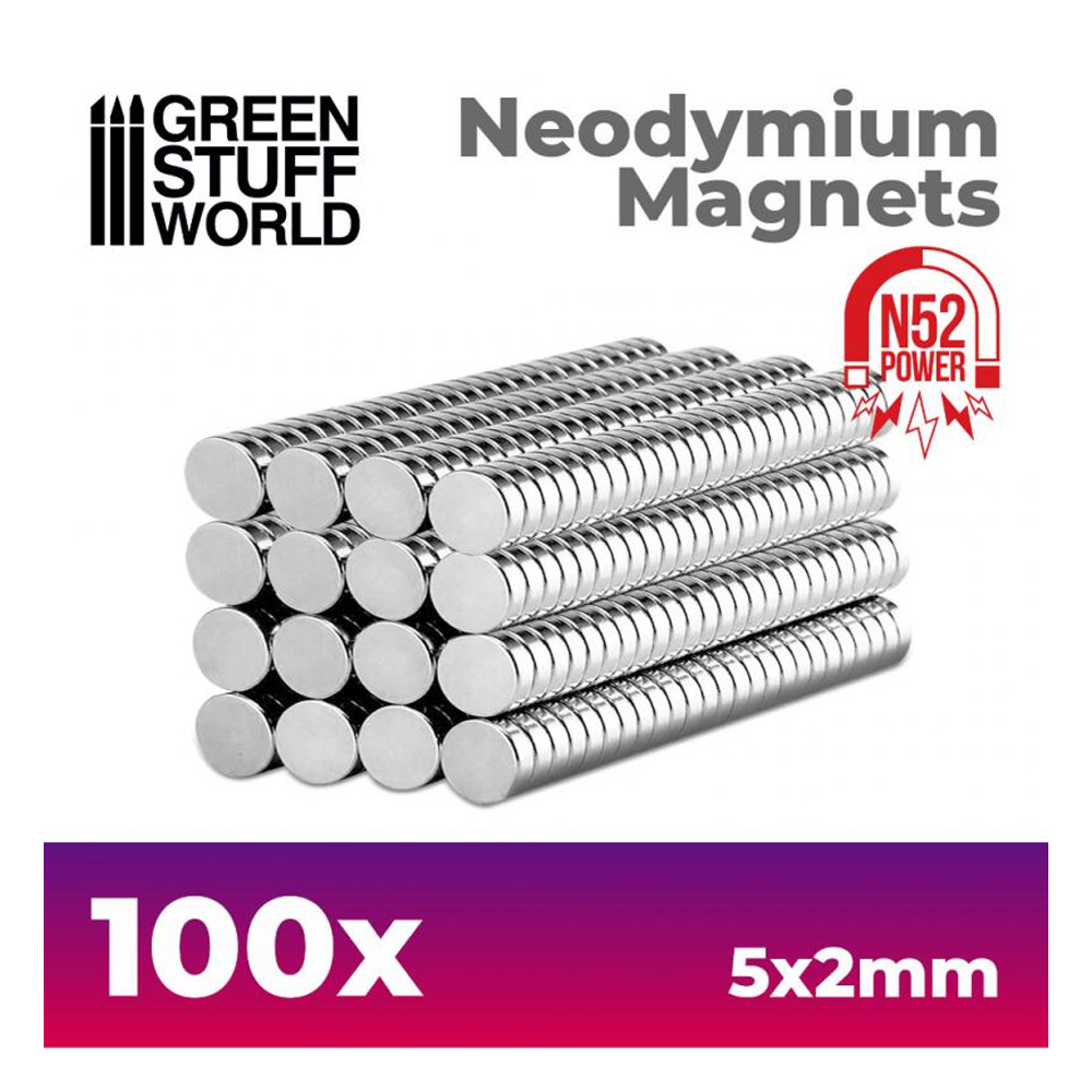 Neodymium Magnets 5x2mm - SET x100 (N52)