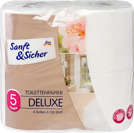 Sanft&Sicher
Deluxe toaletni papir, 5-slojni, 4 kom