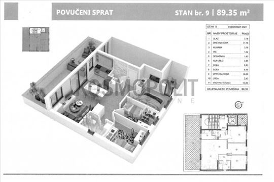 Beograd, Cvetkova pijaca, Stan, 3.5, 90m2