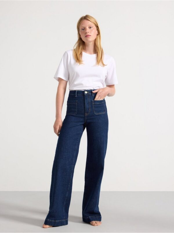 Pantalone – 99% pamuk, 1% elastin – Wide jeans