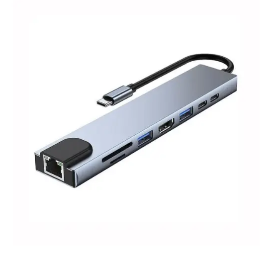 Linkom Adapter-konvertor USB-C na HDMI + 2 x USB 3.0 + TF/SD + 2 x TIP C + RJ45