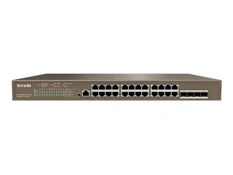 Svič 10/100/100 24-port PoE svič Tenda TEG5328P-24-410W L3 Managed+4x1000 Mbps Base-X SFP ports