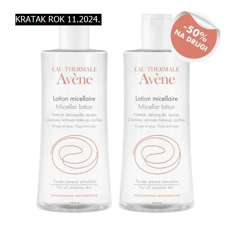 Avene Micelarni losion duopak 2x500ml