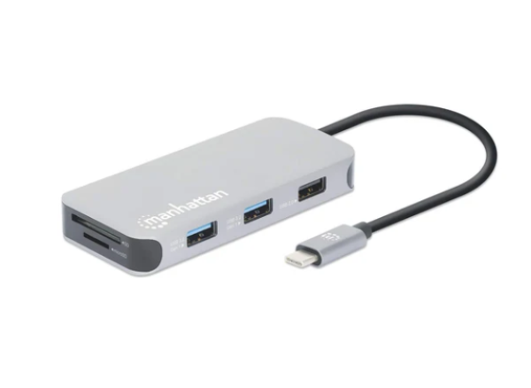 Docking station Manhattan 130615 8in1 USB-C - HDMI/3xUSB/CR/LAN/PD 100W