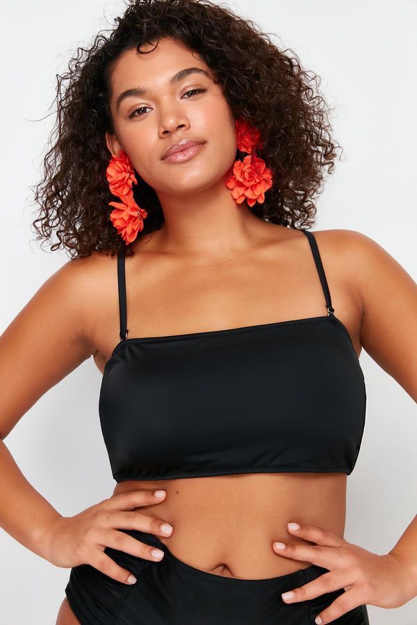 TRENDYOL CURVE BLACK STRAPLESS SLIMMING BIKINI TOP