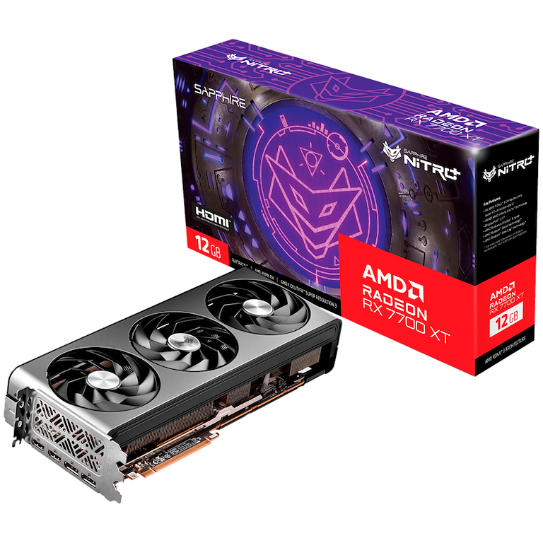 Grafička karta Sapphire Nitro+ AMD Radeon RX 7700 XT Gaming OC 12GB GDDR6, 2x DisplayPort, 2x HDMIID EK000577432