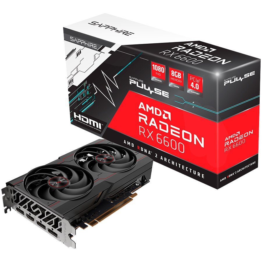 Grafička karta Sapphire Pulse AMD Radeon RX 6600 Gaming 8GB GDDR6, 3x DisplayPort, 1x HDMIID EK000577349