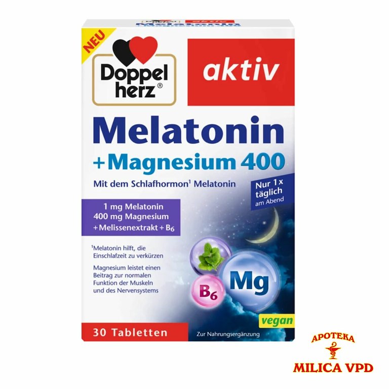 Doppel Herz Melatonin + Magnesium 400mg 30 tableta