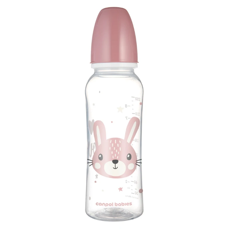 Canpol Babies flašica za bebe Cute Animals 250ml, Pink