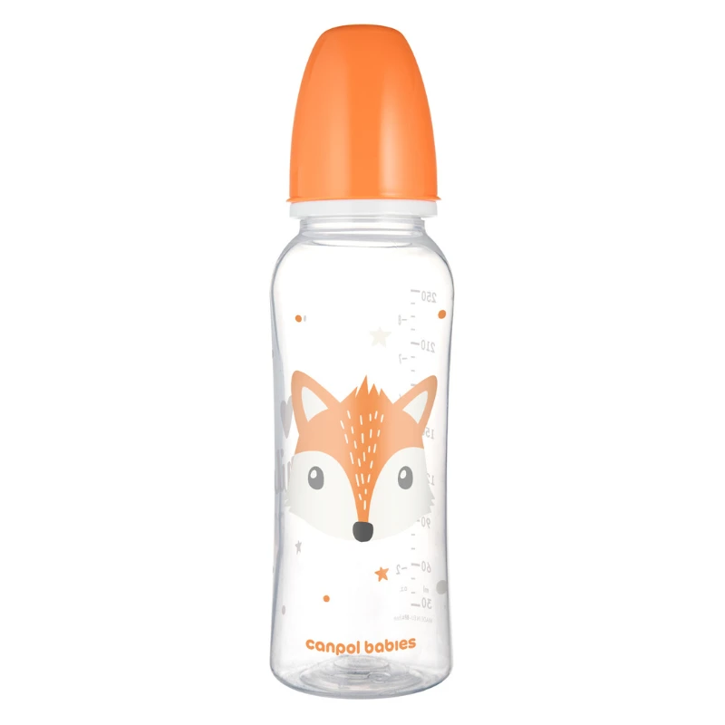 Canpol Babies flašica za bebe Cute Animals 250ml, Orange