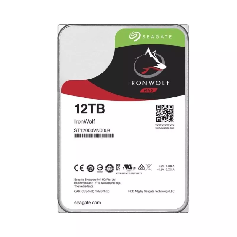 SEAGATE 12TB 3.5″ SATA III 256MB ST12000VN0008 Ironwolf hard disk