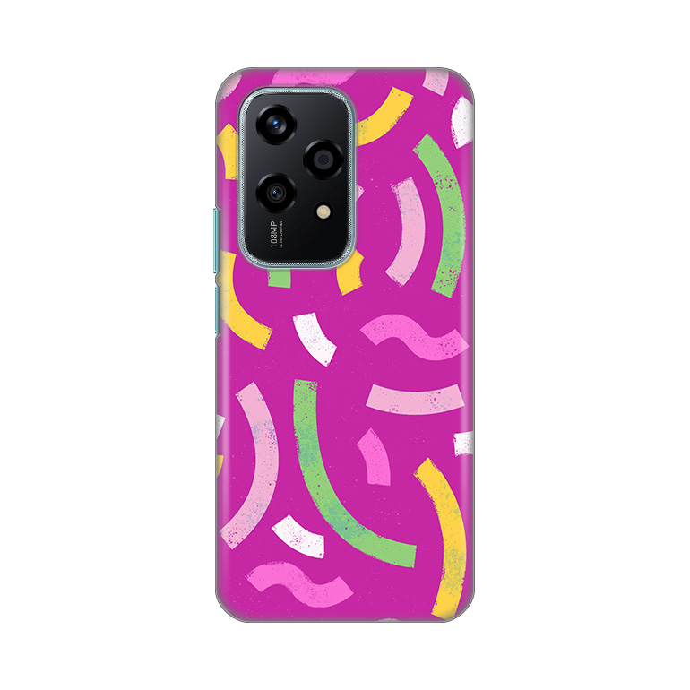 Zastitna silikonska maska (futrola) PRINT - Huawei Honor 200 Lite Happy Lines pink