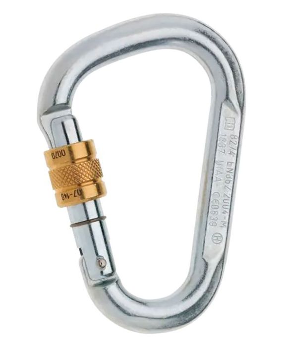 KARABINER EDELRID STEEL HMS SCREW silver