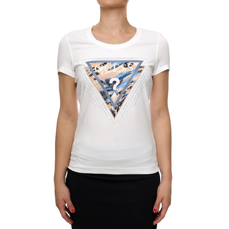 Ženska majica Guess Ss Cn Leo Triangle Tee