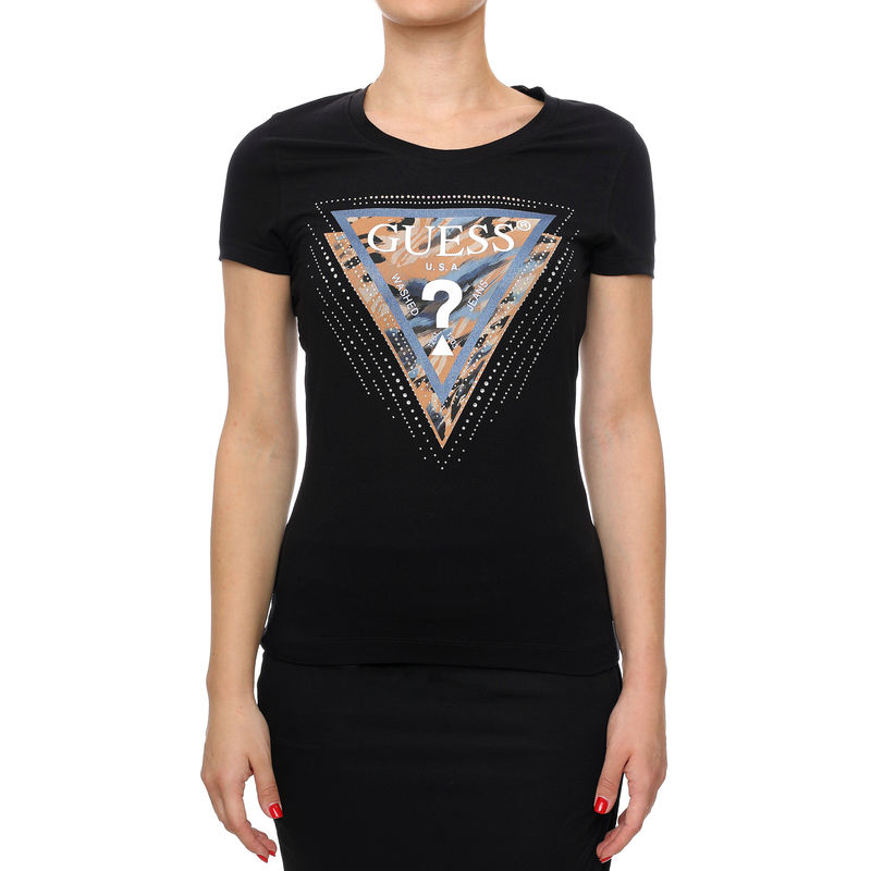 Ženska majica Guess Ss Cn Leo Triangle Tee