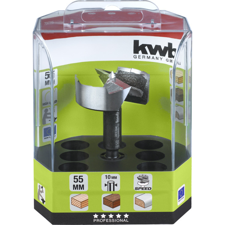 KWB – Čeona burgija za drvo 55, SPEED | SB, 10mm, Forstner, DIN 7483 G, Professional – 49706355