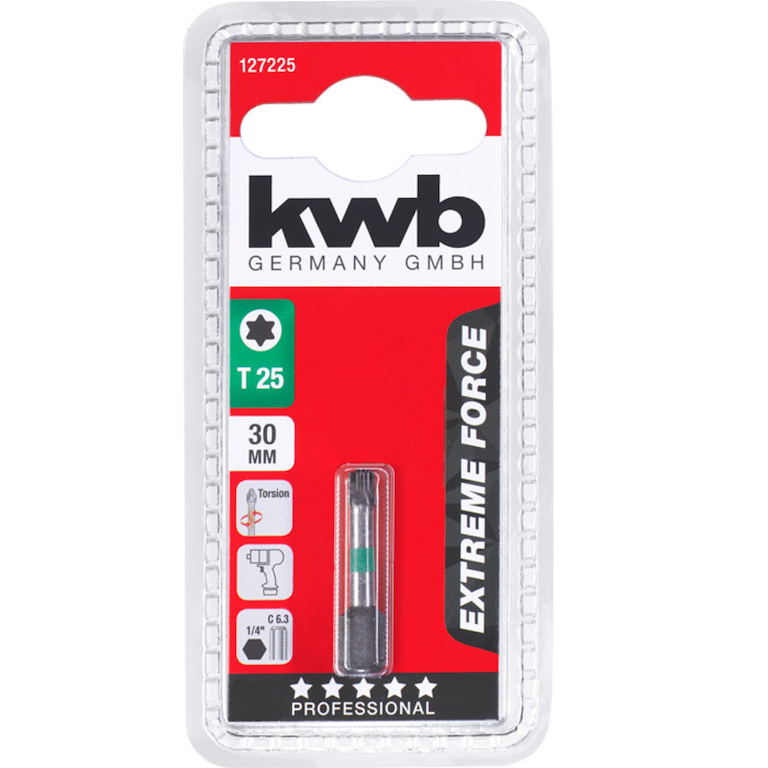 KWB – T25 bit 30mm, Impaktor ExtremePRO,Trox 1/4″; C 6.3 prihvat, TQ 60 – 49127225