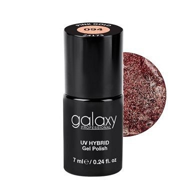 Trajni lak za nokte UV/LED GALAXY Hybrid 7ml 094 Pink Gold