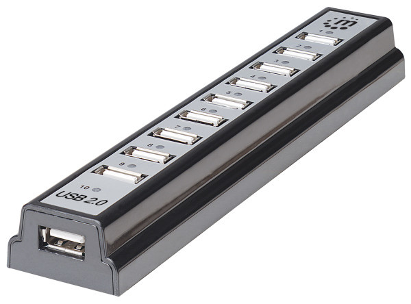 USB HUB 10port Manhattan 161572 2.0480MbpsCrni