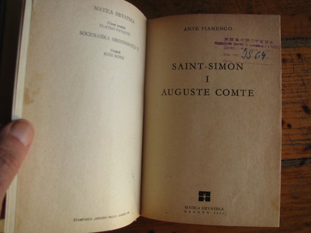 ANTE FIAMENGO - SAINT-SIMON I AUGUSTE COMTE